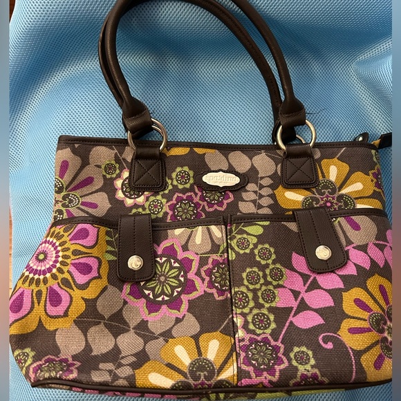 Spartina 449 | Bags | Spartina Linen And Leather Large Handbag Purse ...